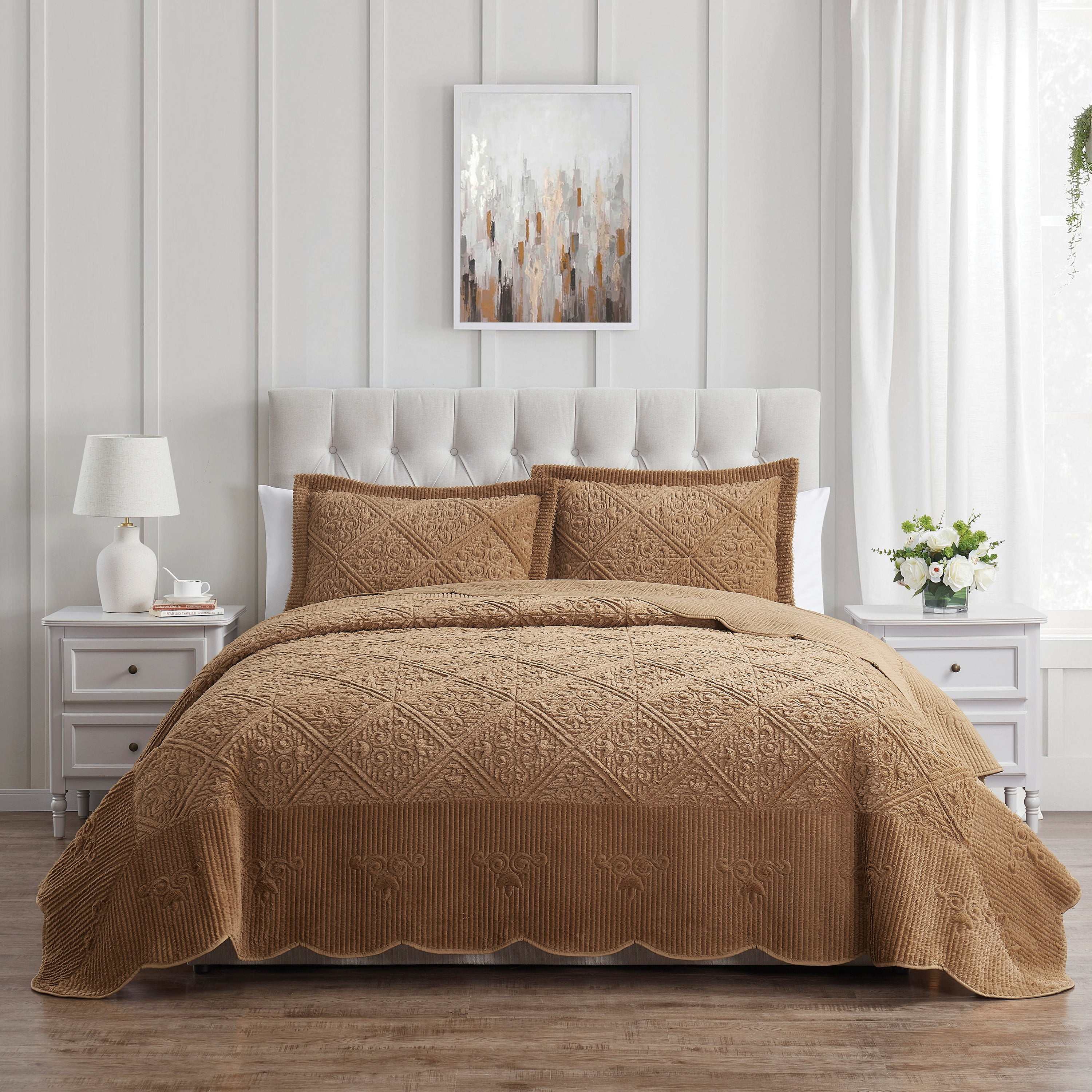 VCNY Home Westland 3-Piece Caramel Bedspread Set - King (120x118 ...