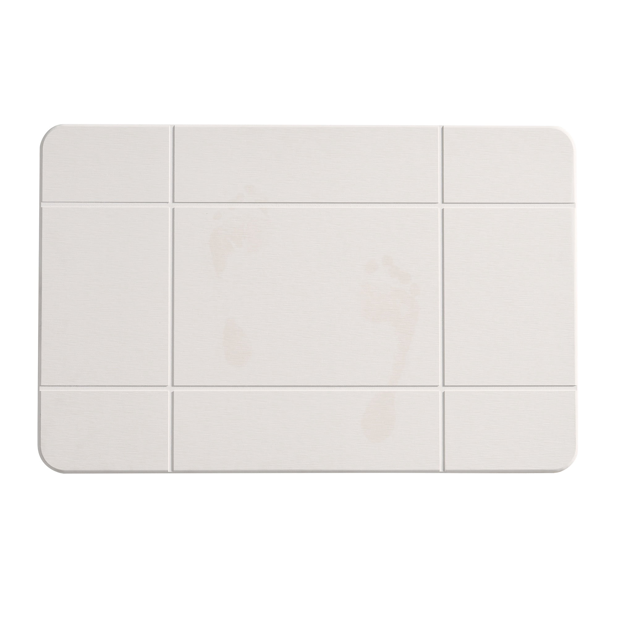 VCNY Home White Carved Grid Diatomite Stone Bath Mat, 16" x 24 ...