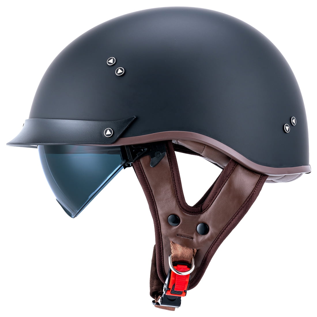 VCOROS DOT Approved Motorcycle Half Helmet with Sun Visor, Quick ...