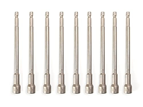 VCT 10pc 3/8" inch SAE 6" Extra Long Hex Shank Quick Magnetic Nut ...