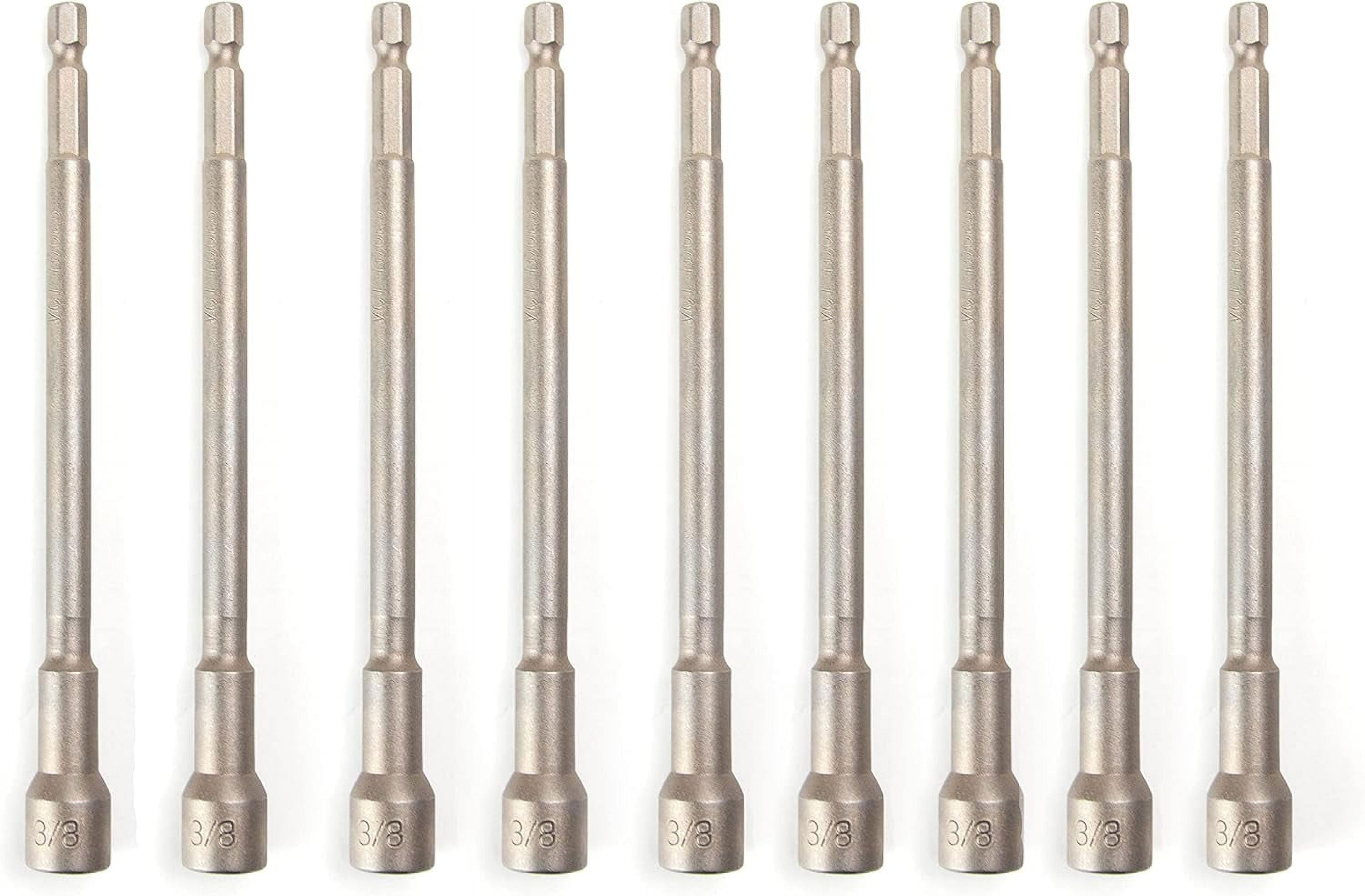 VCT 10pc 3/8" inch SAE 6" Extra Long Hex Shank Quick Magnetic Nut ...