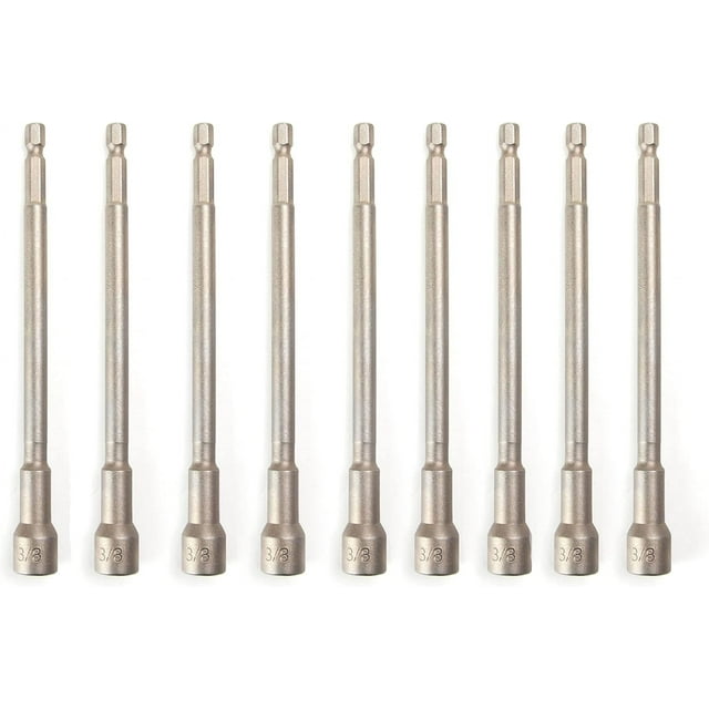 VCT 10pc 3/8" inch SAE 6" Extra Long Hex Shank Quick Magnetic Nut ...
