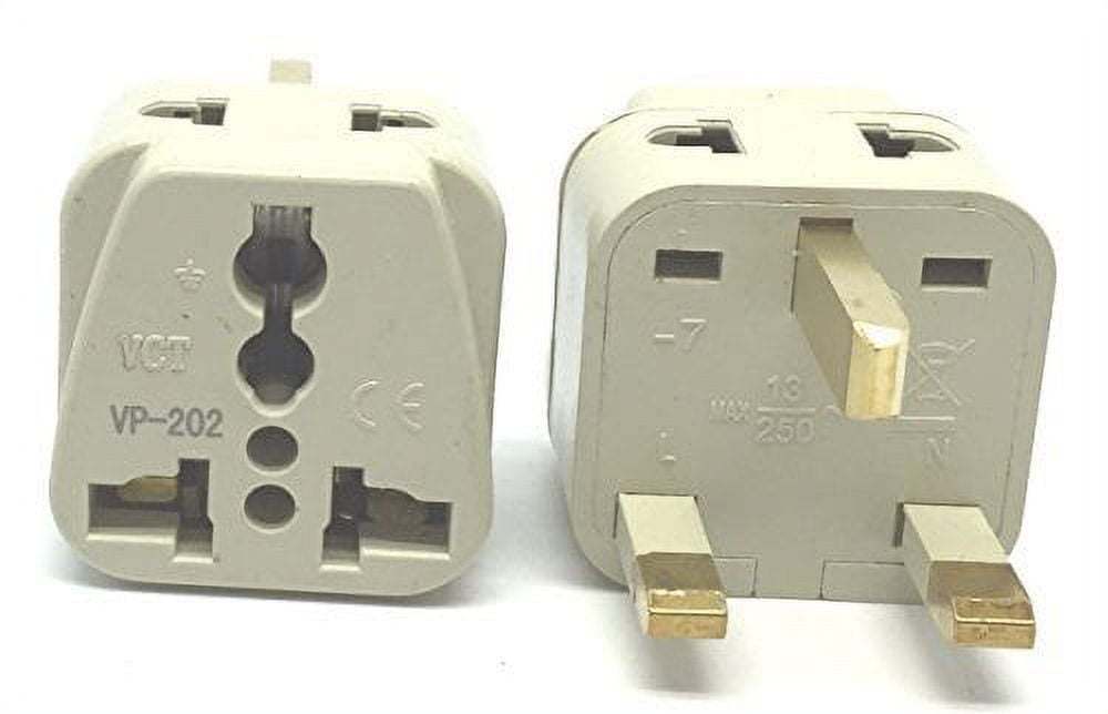 VCT 2-in-1 Two Outlet USA to UK Travel Plug Adapter Universal Plug also ...