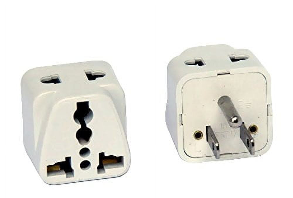 VCT VCT VP-206W Universal Grounded 2-Outlet Plug Adapter for USA and ...