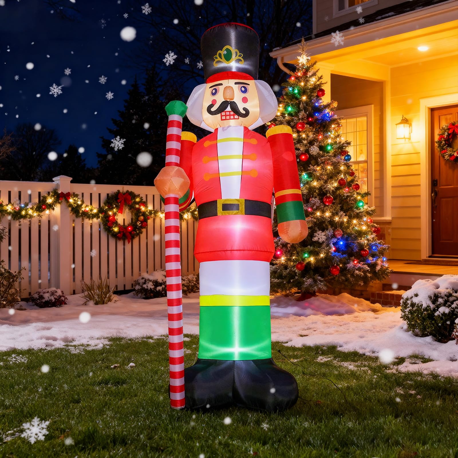 VCUTEKA Christmas Inflatables Outdoor Decorations, 11.8FT Nutcracker ...