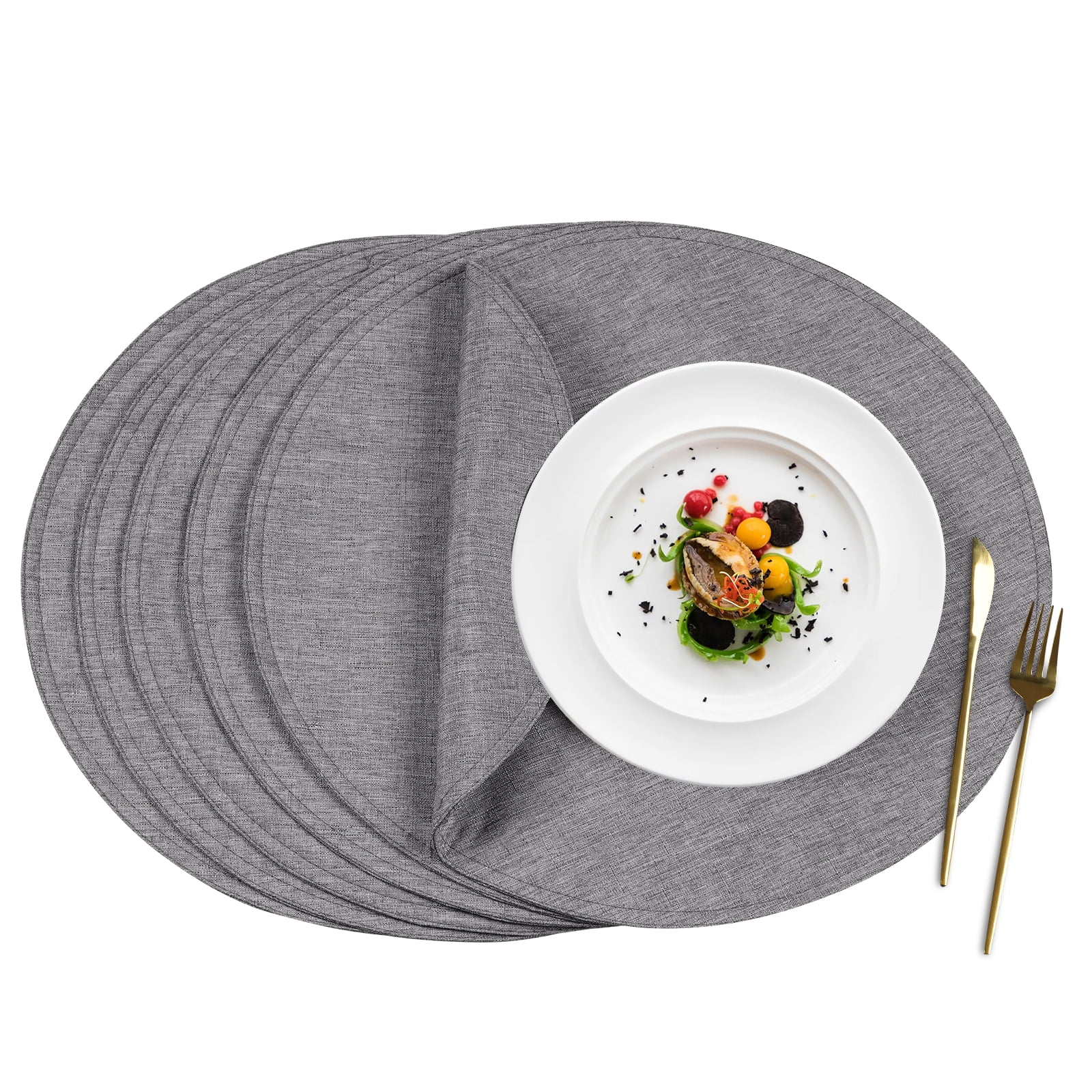 VCVCOO Cloth Placemats Set of 6, Heat-Resistant Linen Blend Double ...