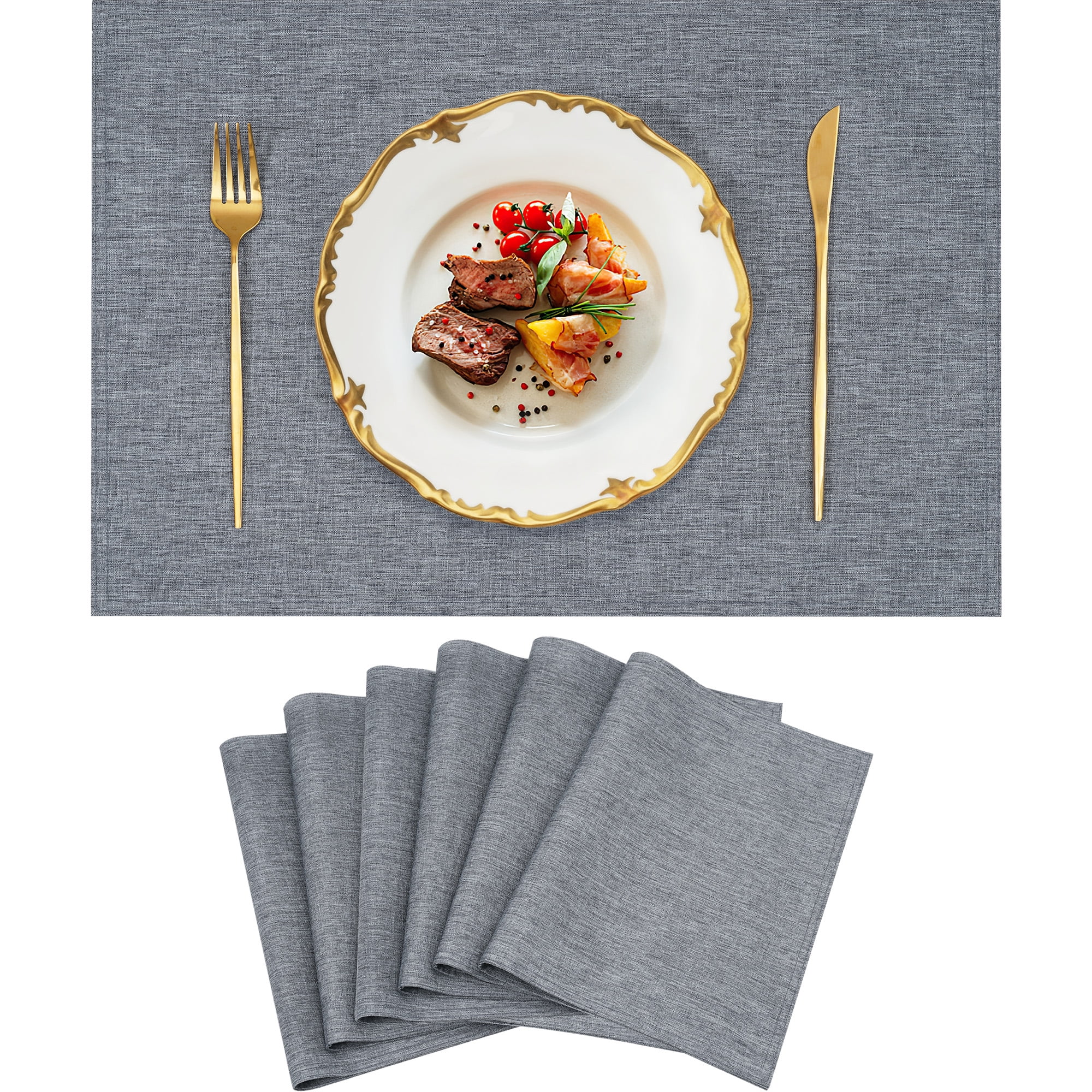 Customer reviews for VCVCOO Cloth Placemats Set of 6, Linen Fabric ...