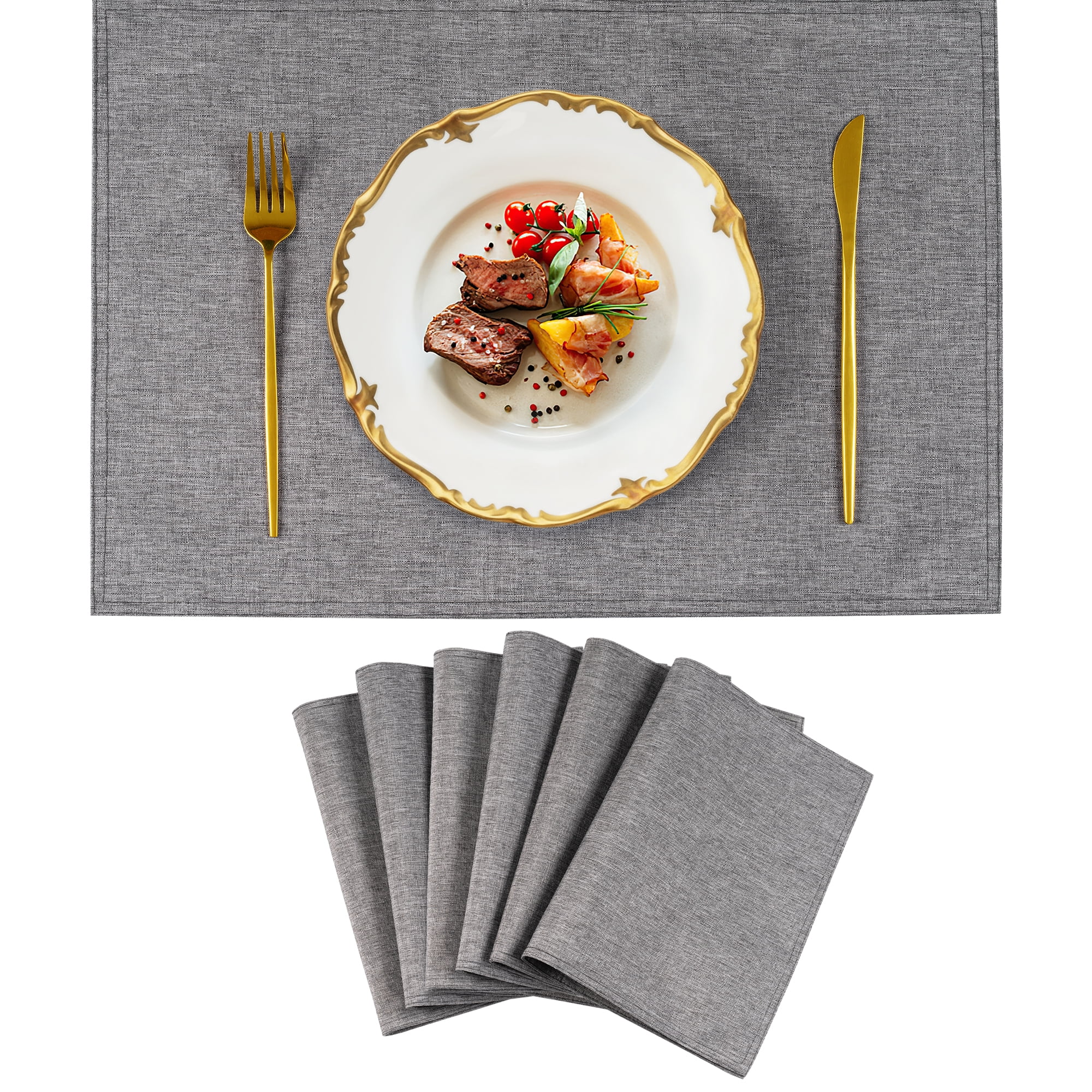 VCVCOO Cloth Placemats Set of 6, Machine Washable & Heat Resistant ...