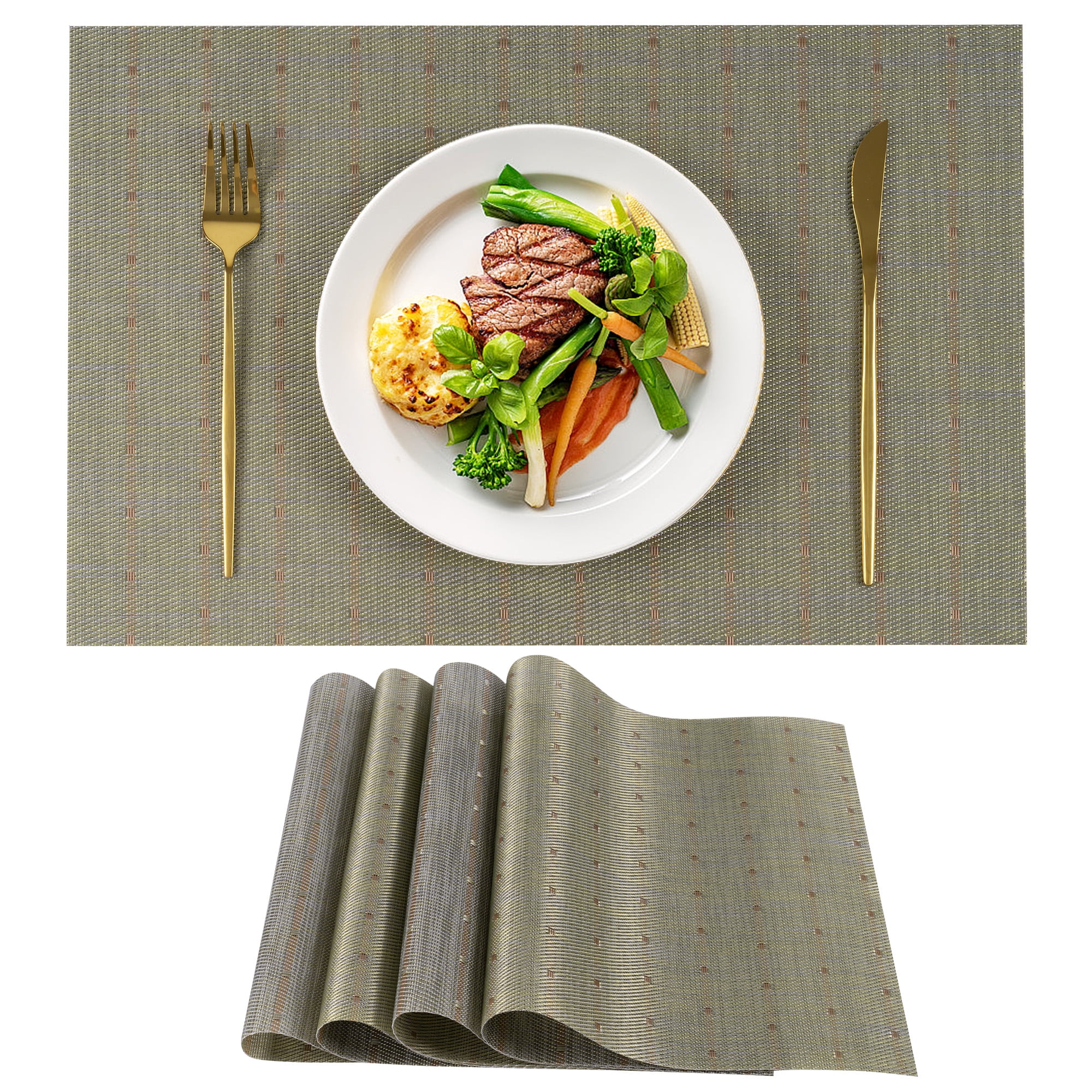 Customer reviews for VCVCOO Green Placemats Set of 4 Non Slip Heat ...