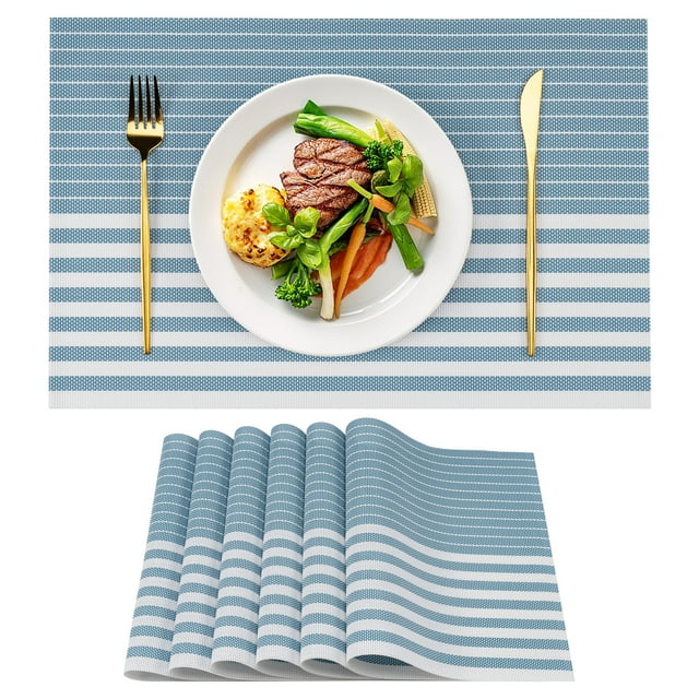 VCVCOO Placemats Set of 6, Easy Clean Washable Wipeable Plastic ...