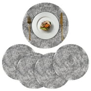 Juvale 10-Pack Gold Vinyl Individual Plate Mats - Round Leaf Design for ...