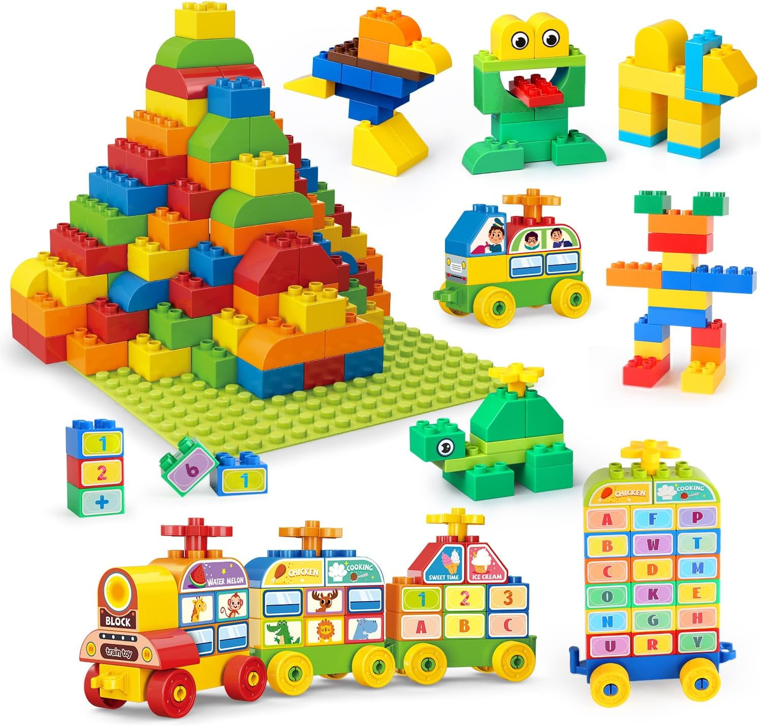 VConejo Building Blocks for Toddlers 2-4 Years, Big Classic Building ...