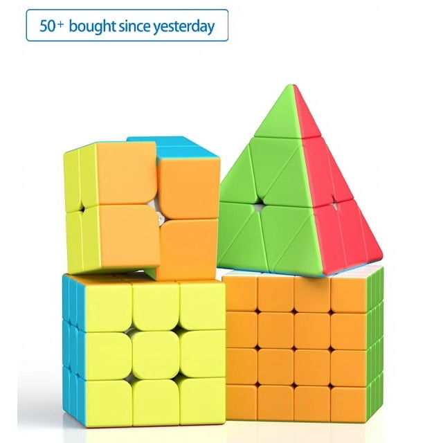 VDEALEN Speed Cube Set, 2X2 3X3 4X4 Pyramid Cube Stickerless Fast Cube ...