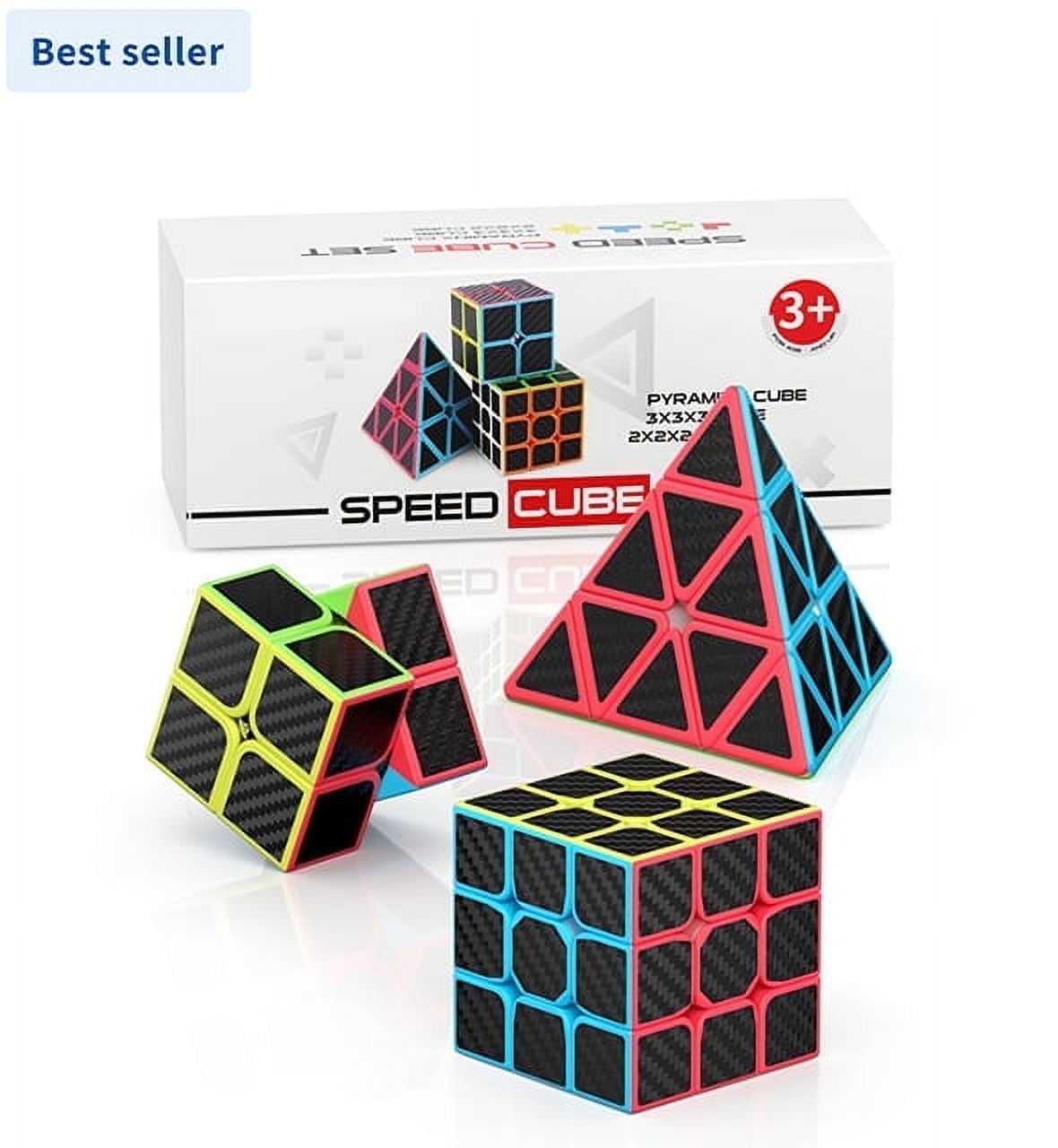Vdealen Speed Cube Set, 2X2 3X3 Pyramid Carbon Fiber Cube Stickerless ...