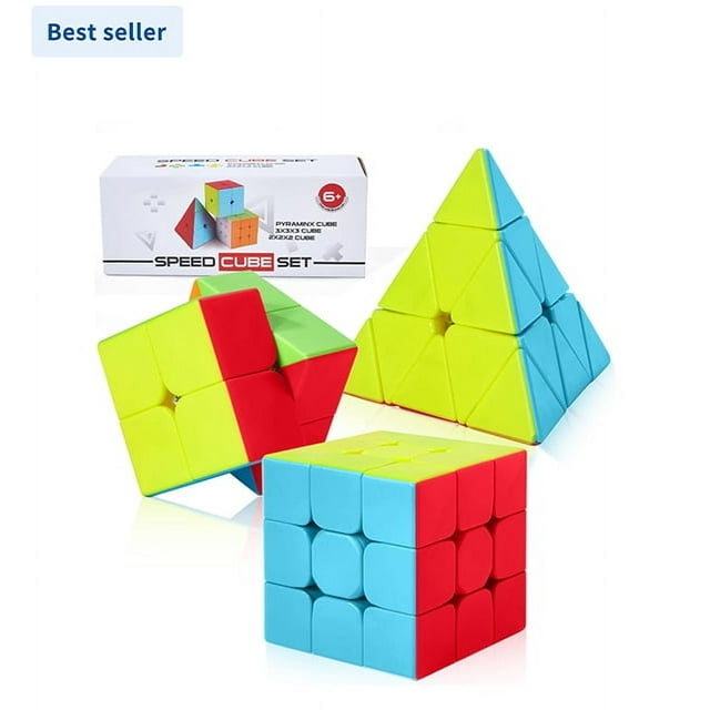 VDEALEN Speed Cube Set, 2X2 3X3 Pyramid Speed Cube Stickerless Fast ...