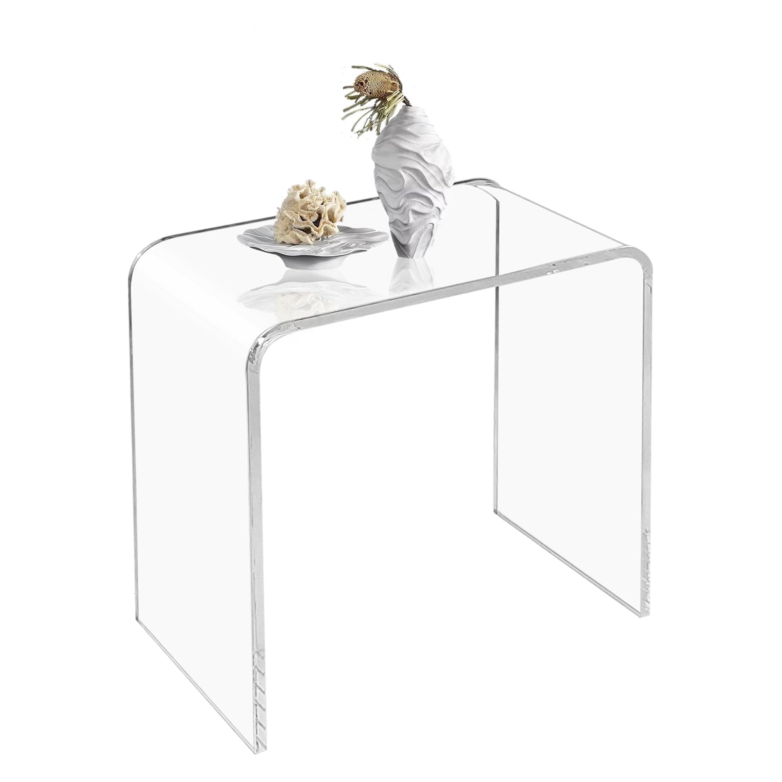 VDGPWA 21" U-Shape Waterfall Acrylic Side Table, Clear - Walmart.com