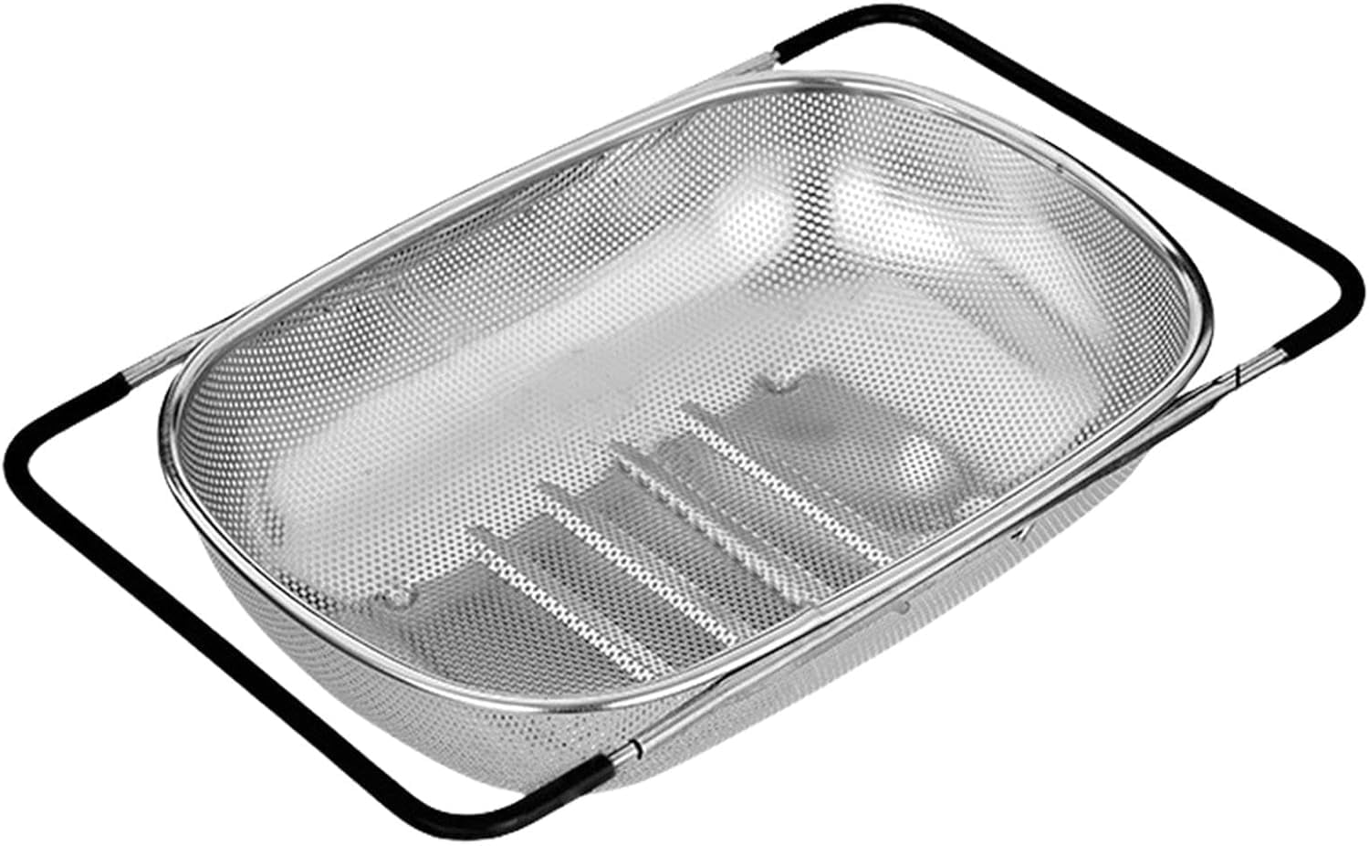 VDHJA Over The Sink Stainless Steel Oval Colander with Fine Mesh 6 ...