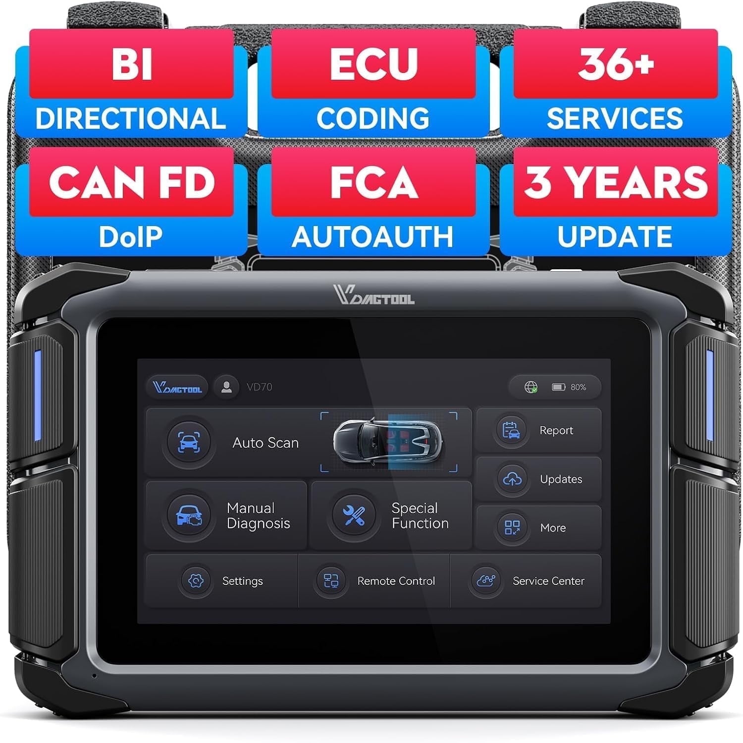 VDIAGTOOL Automotive Bidirectional Scan Tool VD70 OBD2 Scanner ...