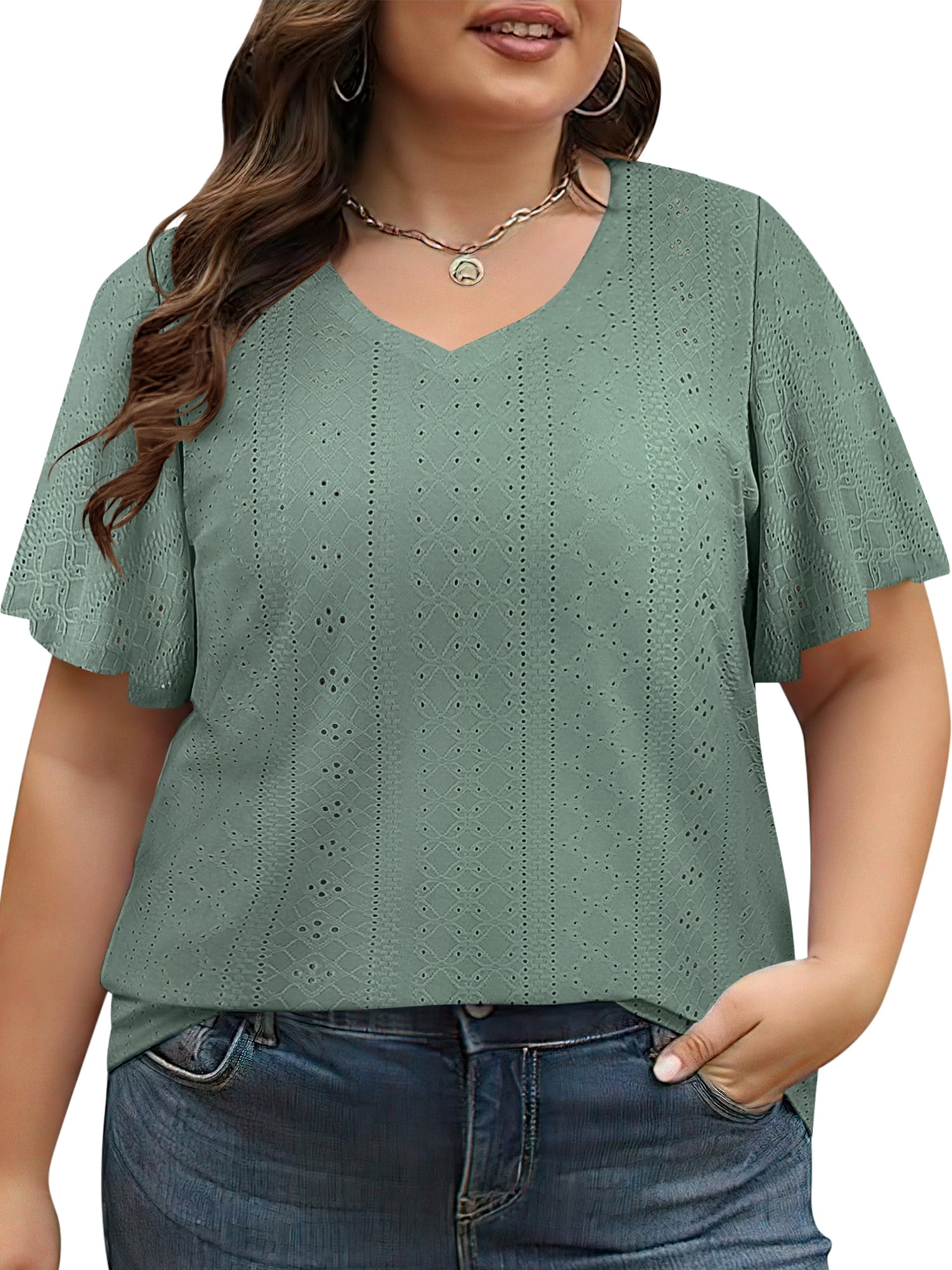 VDJ Summer Fashion Blouses for Oversize Women Casual Loose Fashion T ...