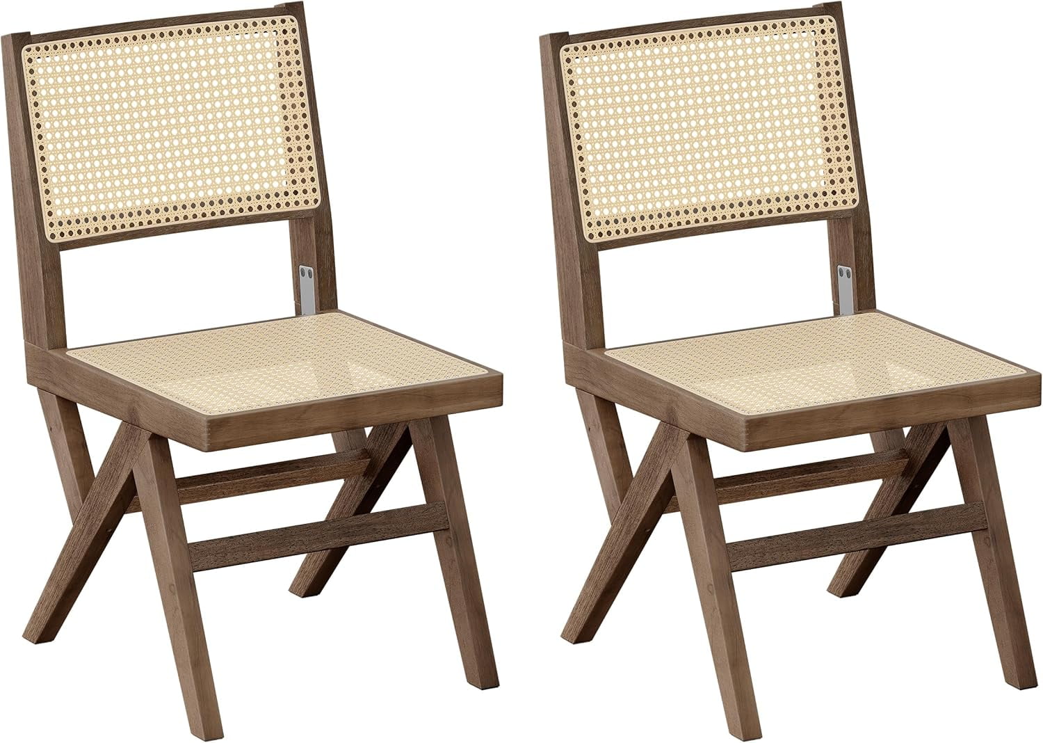 VDNEND Armless Rattan Dining Chairs Set of 2 Mid Century Modern Dining ...