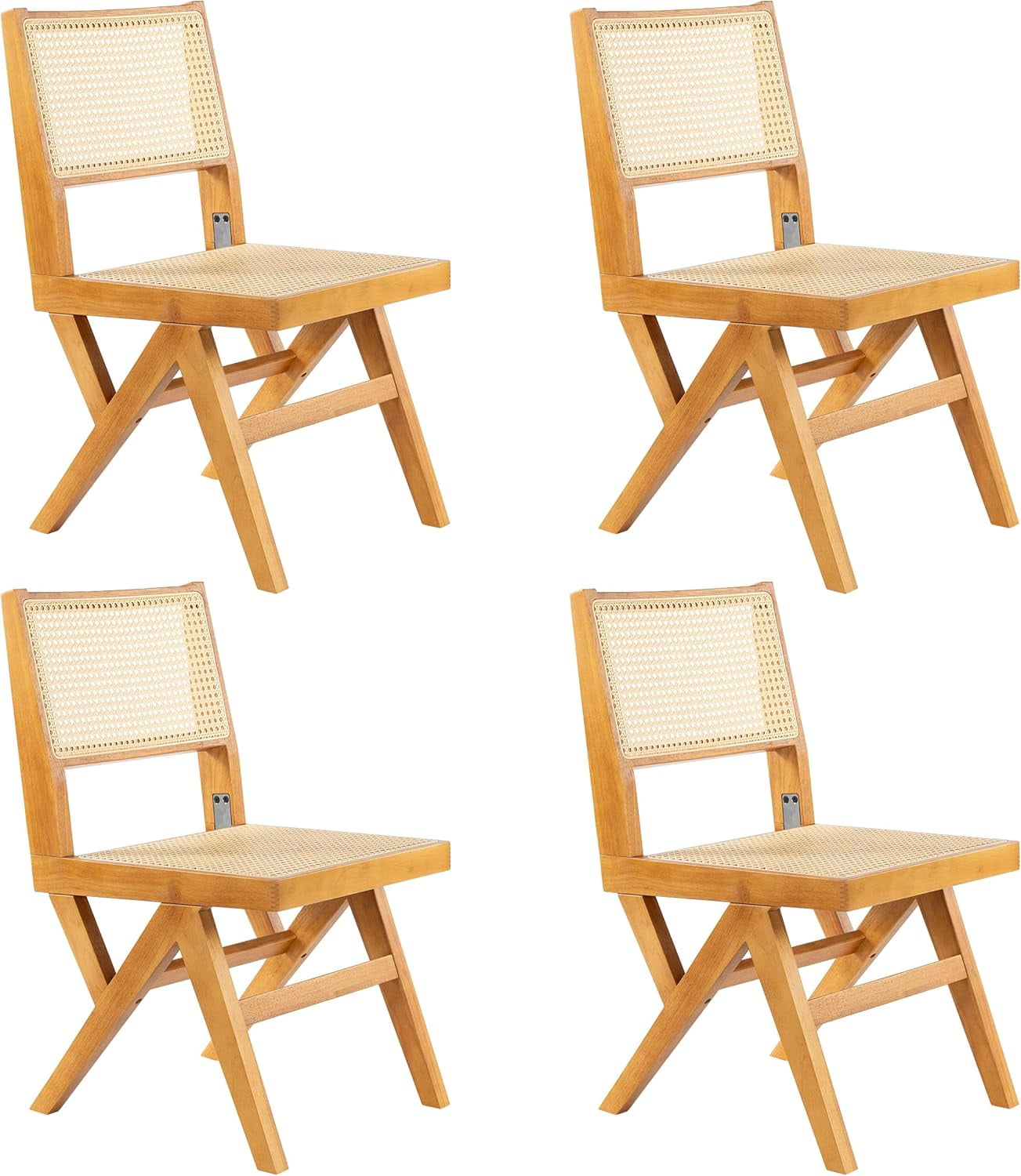 VDNEND Armless Rattan Dining Chairs Set of 2 Mid Century Modern Dining ...