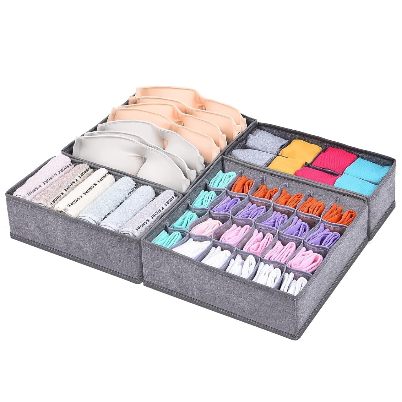 VDNSI Foldable Drawer Organizer Undergarment Storage Box for Wardrobe ...