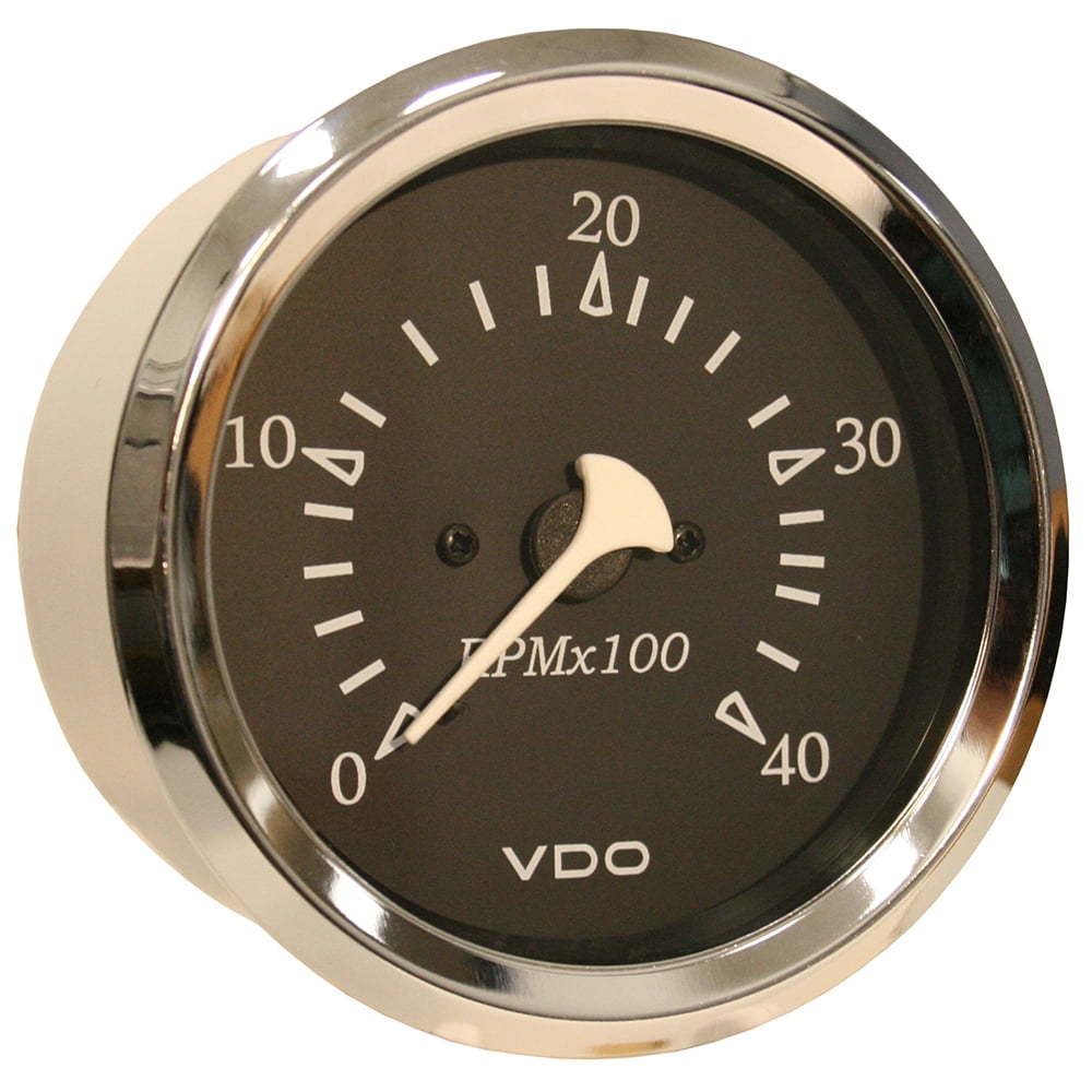 VDO Allentare Black 4000RPM Diesel Tachometer (Alternator) - Chrome ...