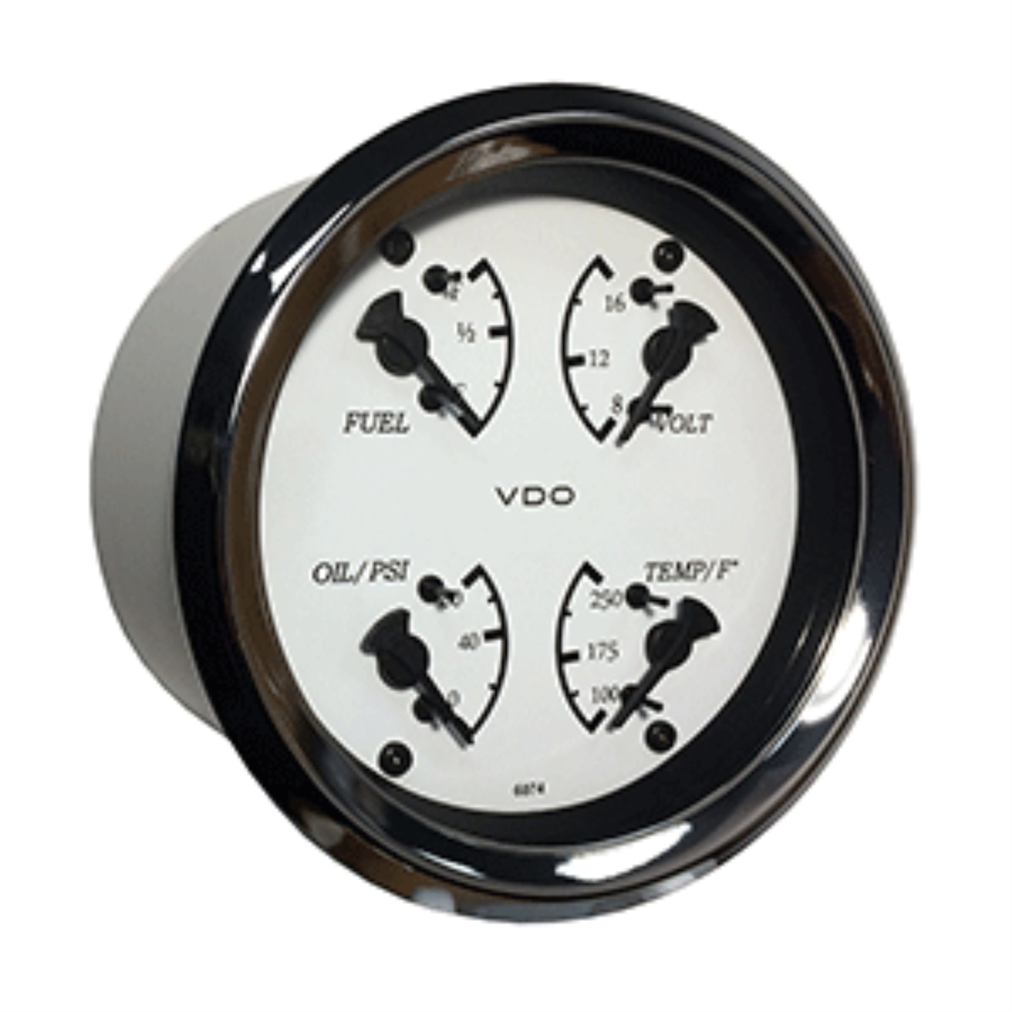 VDO Cockpit Marine 85mm (3-3/8") 4 in 1 Gauge - White Dial/Bezel ...