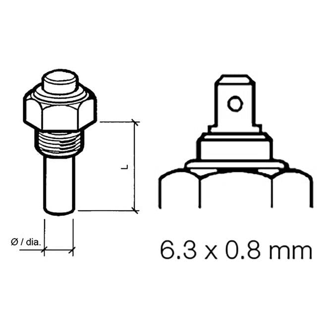 VDO Marine M14 x 1.5 Thread Engine Oil Temperature Sensor with Single ...