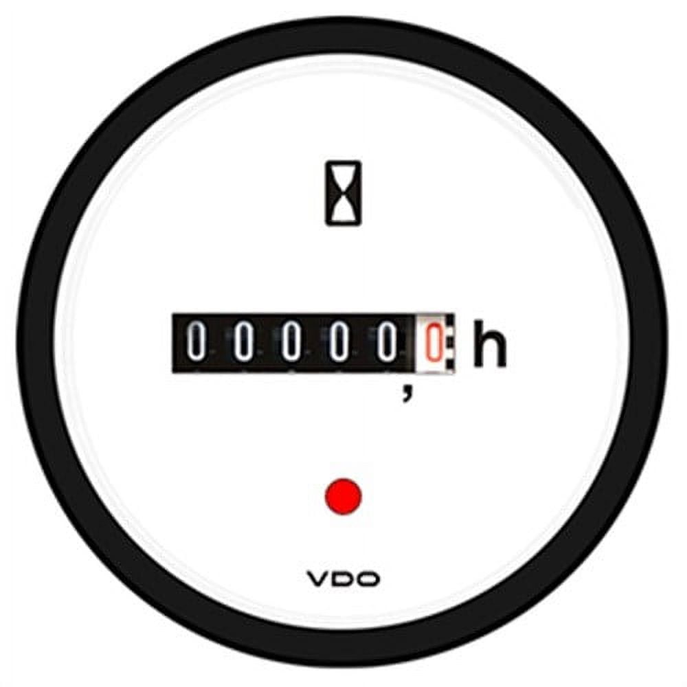 VDO Viewline Ivory Hourmeter, 100K Hours, Illuminated - 12/24V ...