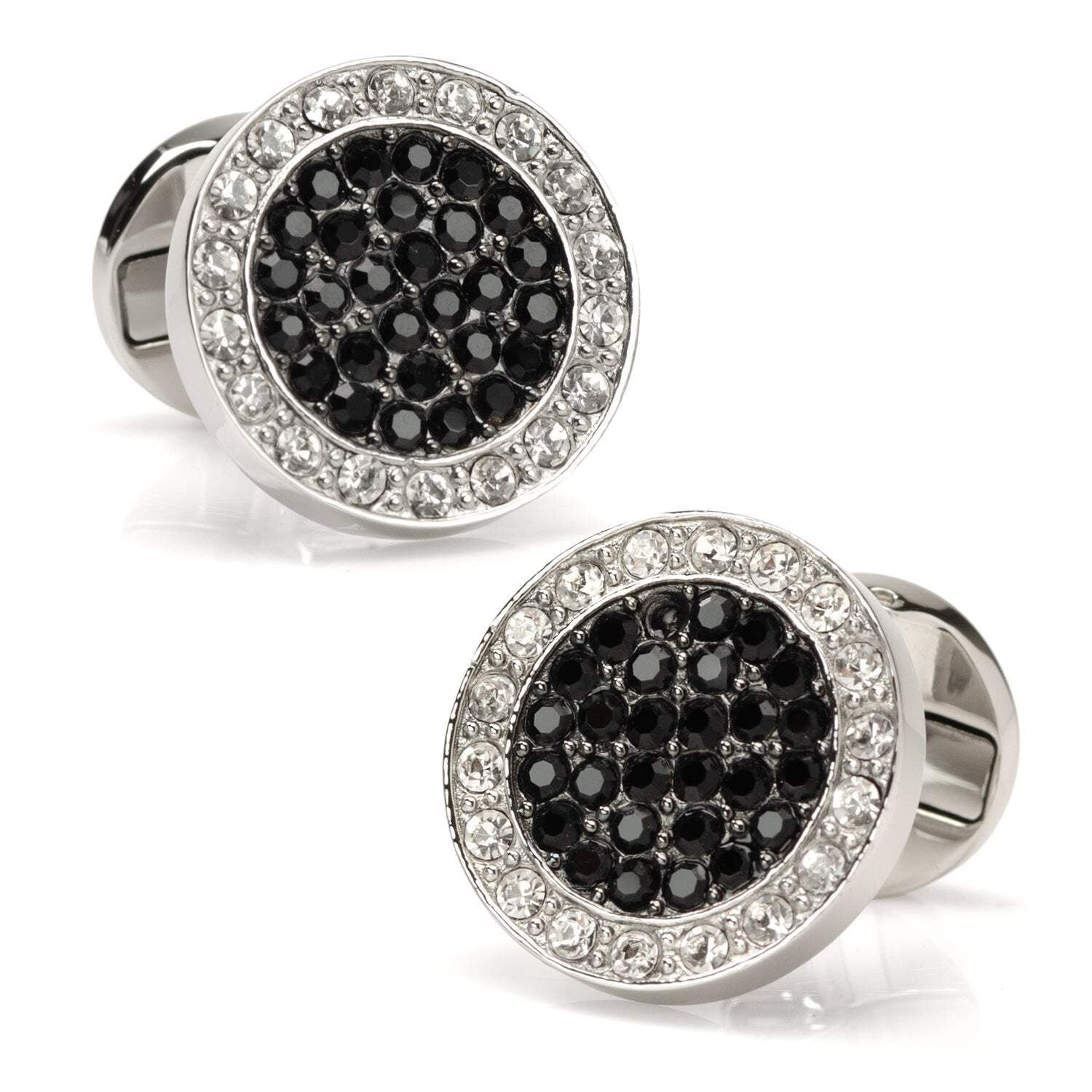VDP White Black Pave Crystals Cufflinks - Walmart.com