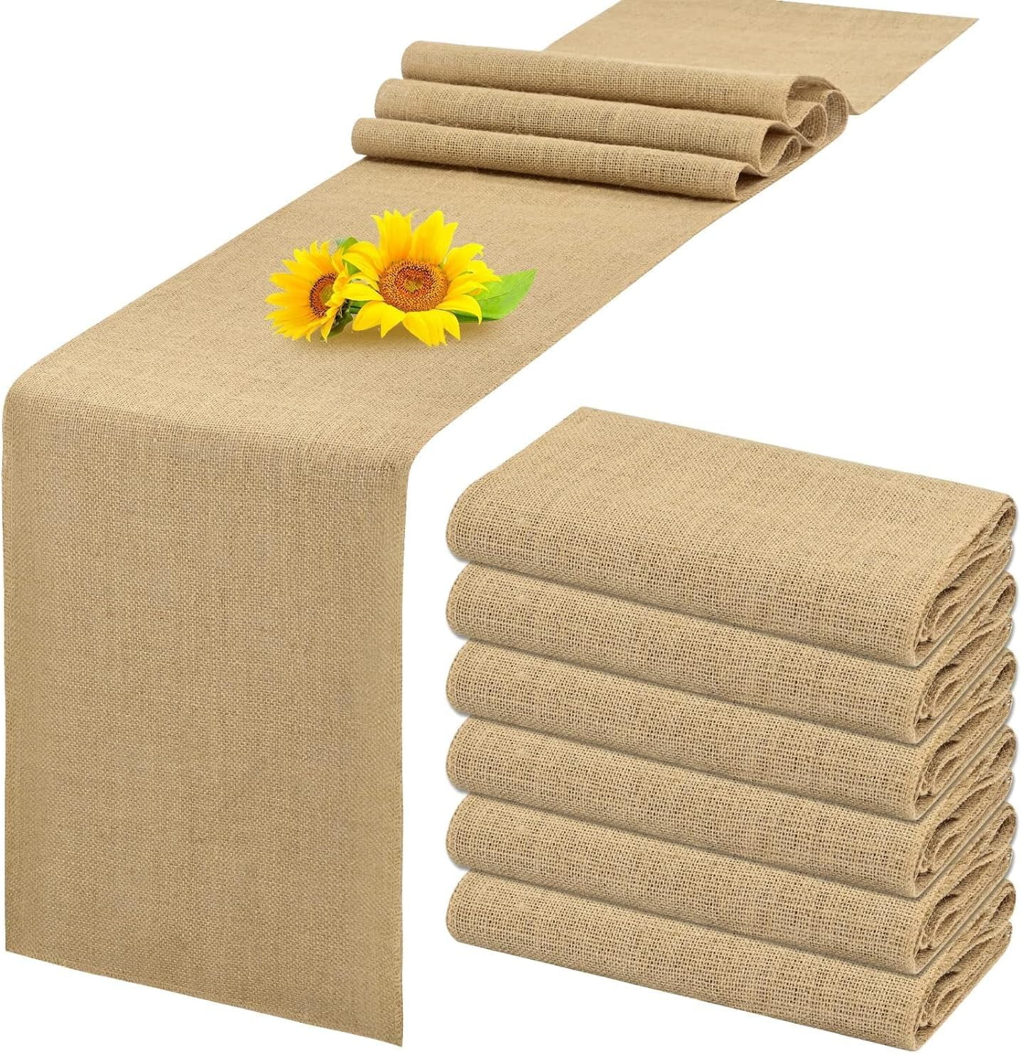 VDS Pack of 25, Burlap Table Runner 100% Natural Jute Rustic Hessian ...