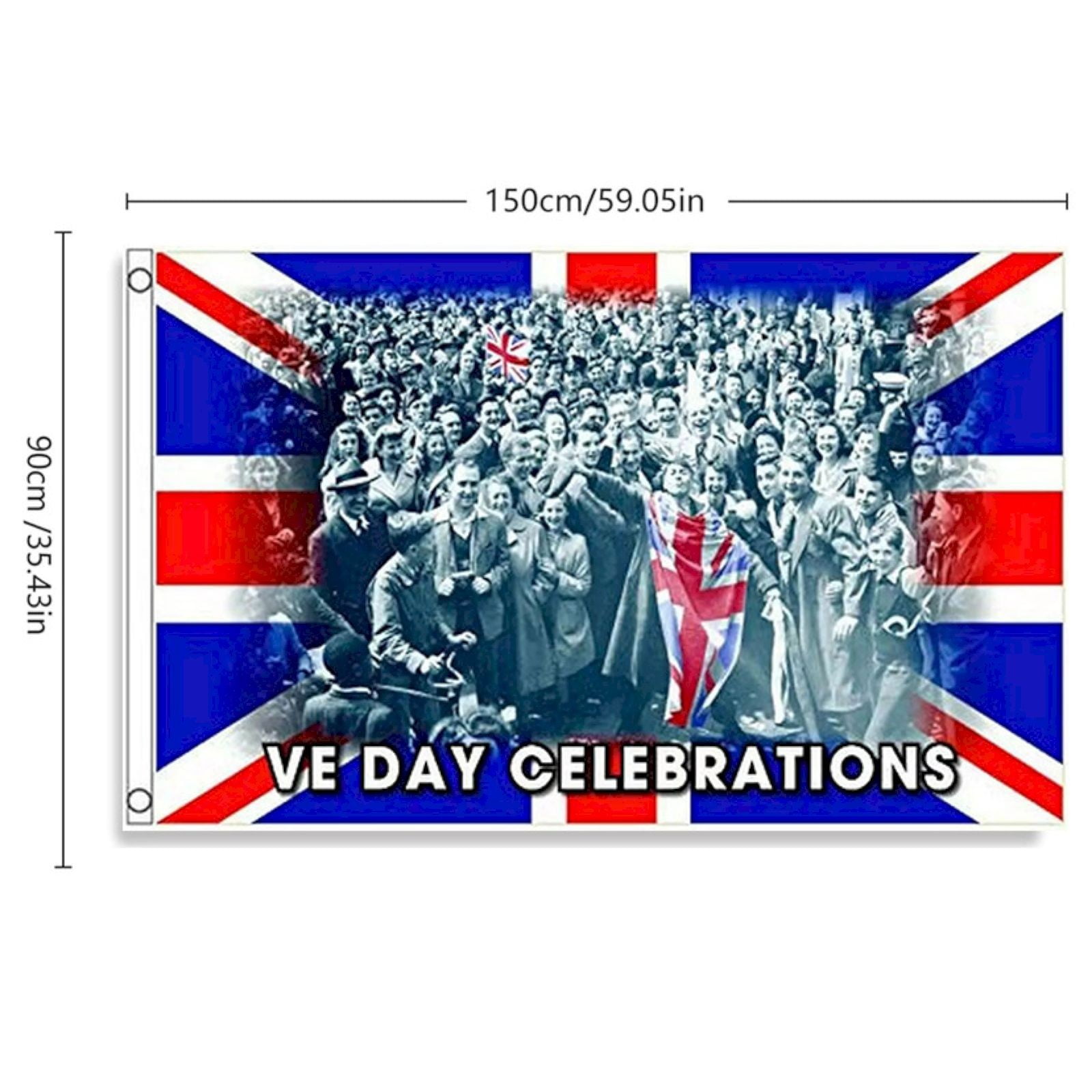 VE Day 80th Anniversary Flag Celebration Large Flag Decorations Gifts ...