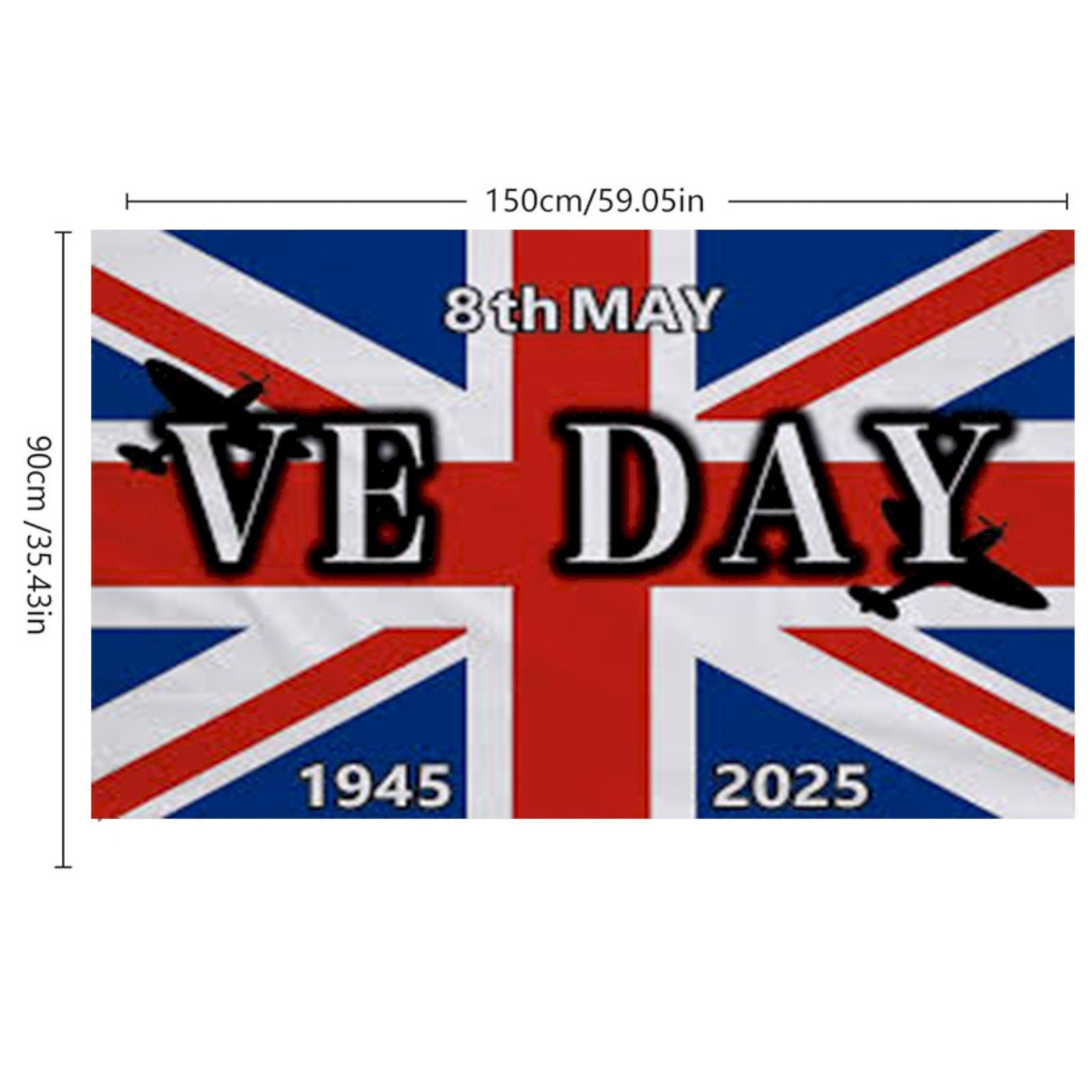 VE Day 80th Anniversary Flag Celebration Large Flag Decorations Gifts ...