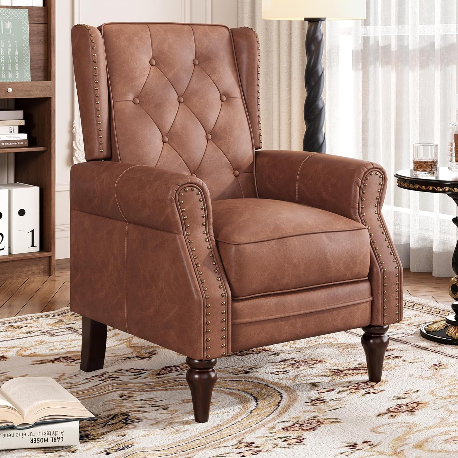 VEANERWOOD Modern PU Leather Accent Chair Armchair with Upholstered ...