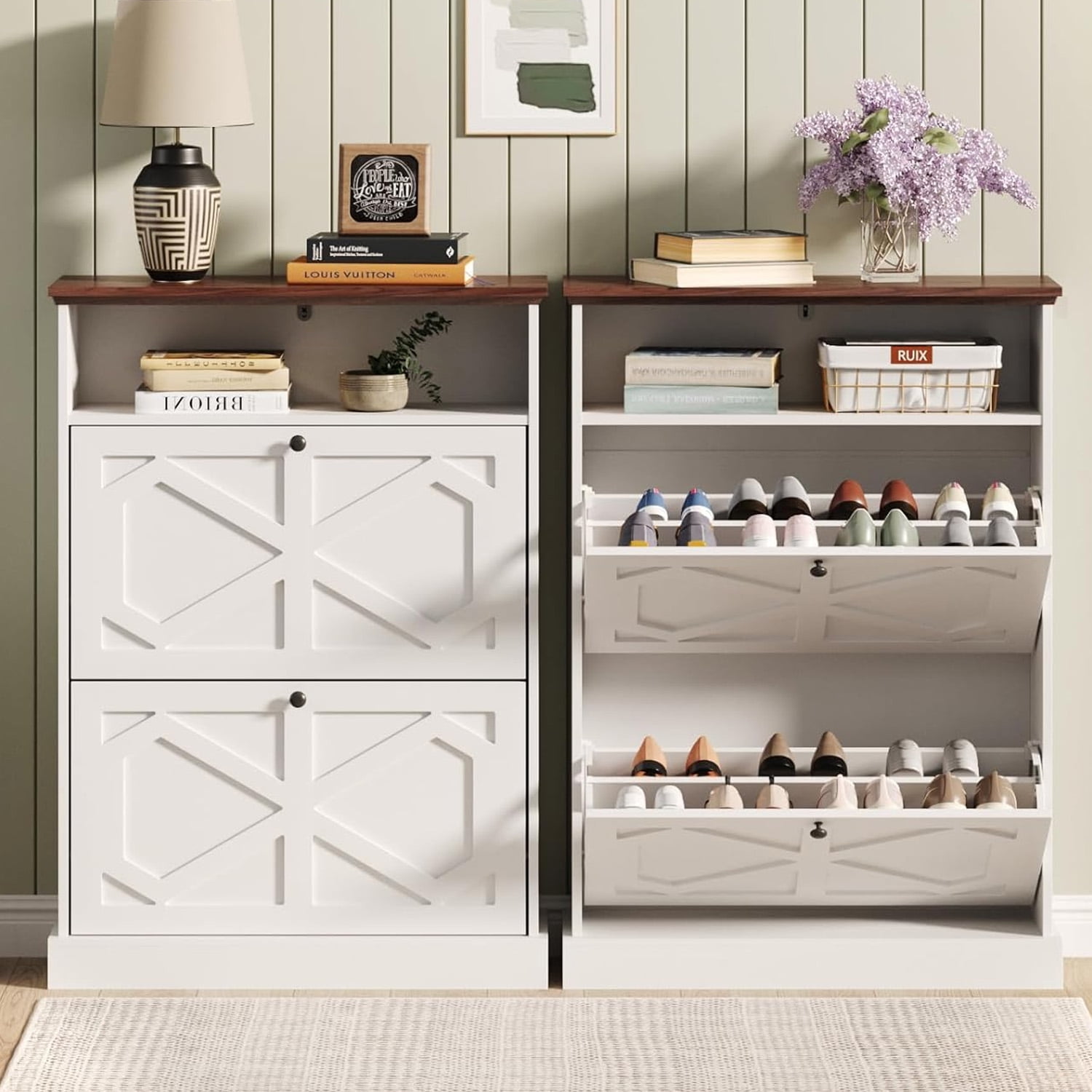 16 Pair Shoe Storage Cabinet