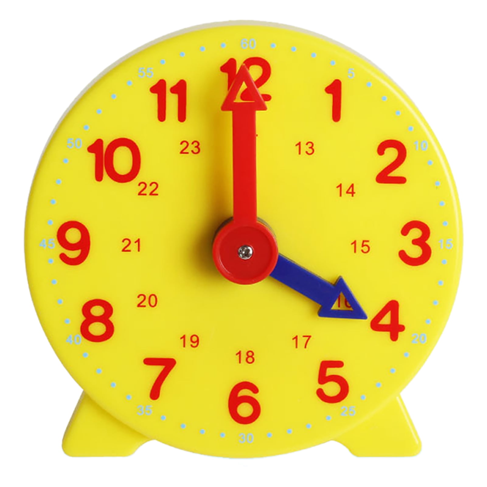 VEAREAR 10cm Educational Teaching Practice Clock, Durable Plastic Time ...