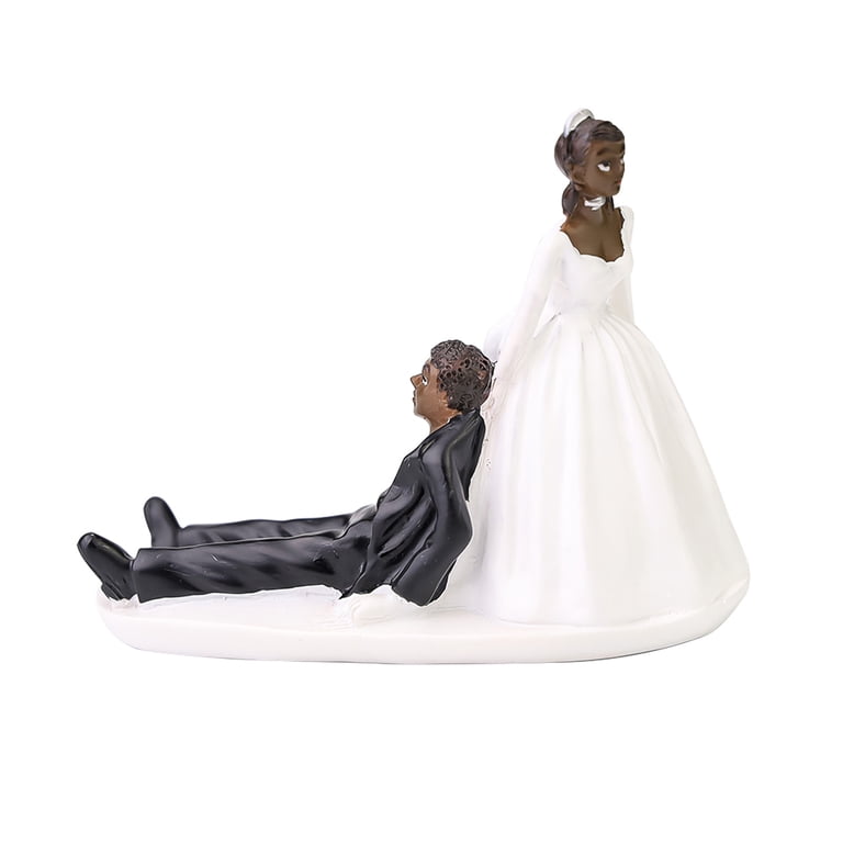 Bride And Groom Cake Topper Black Vintage Bride & Groom Wedding Cake