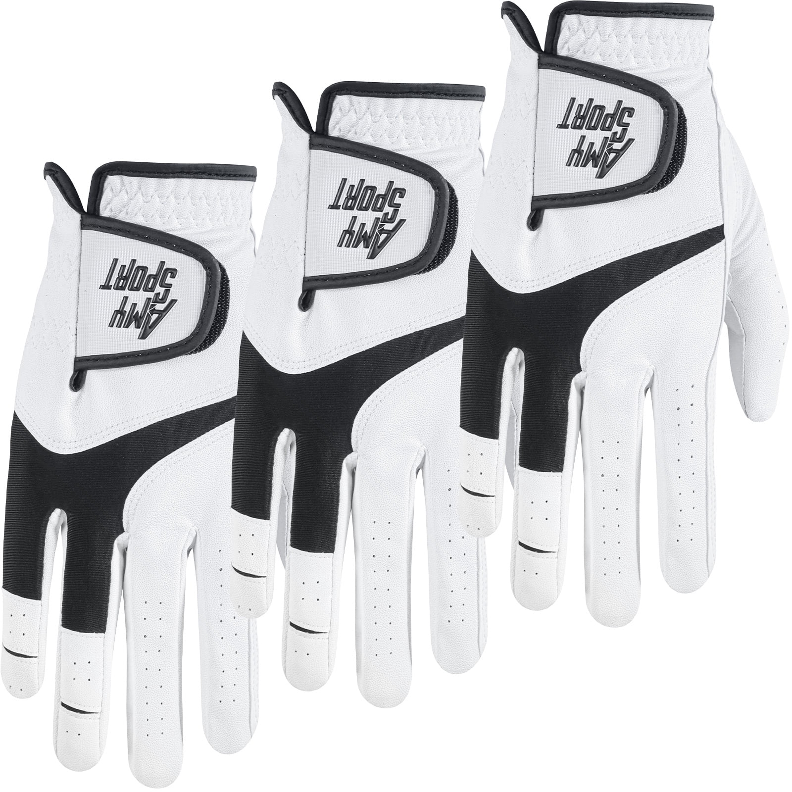VEASAERS Golf Gloves Men Right Handed Golfer Left Hand 3 Pack PU ...