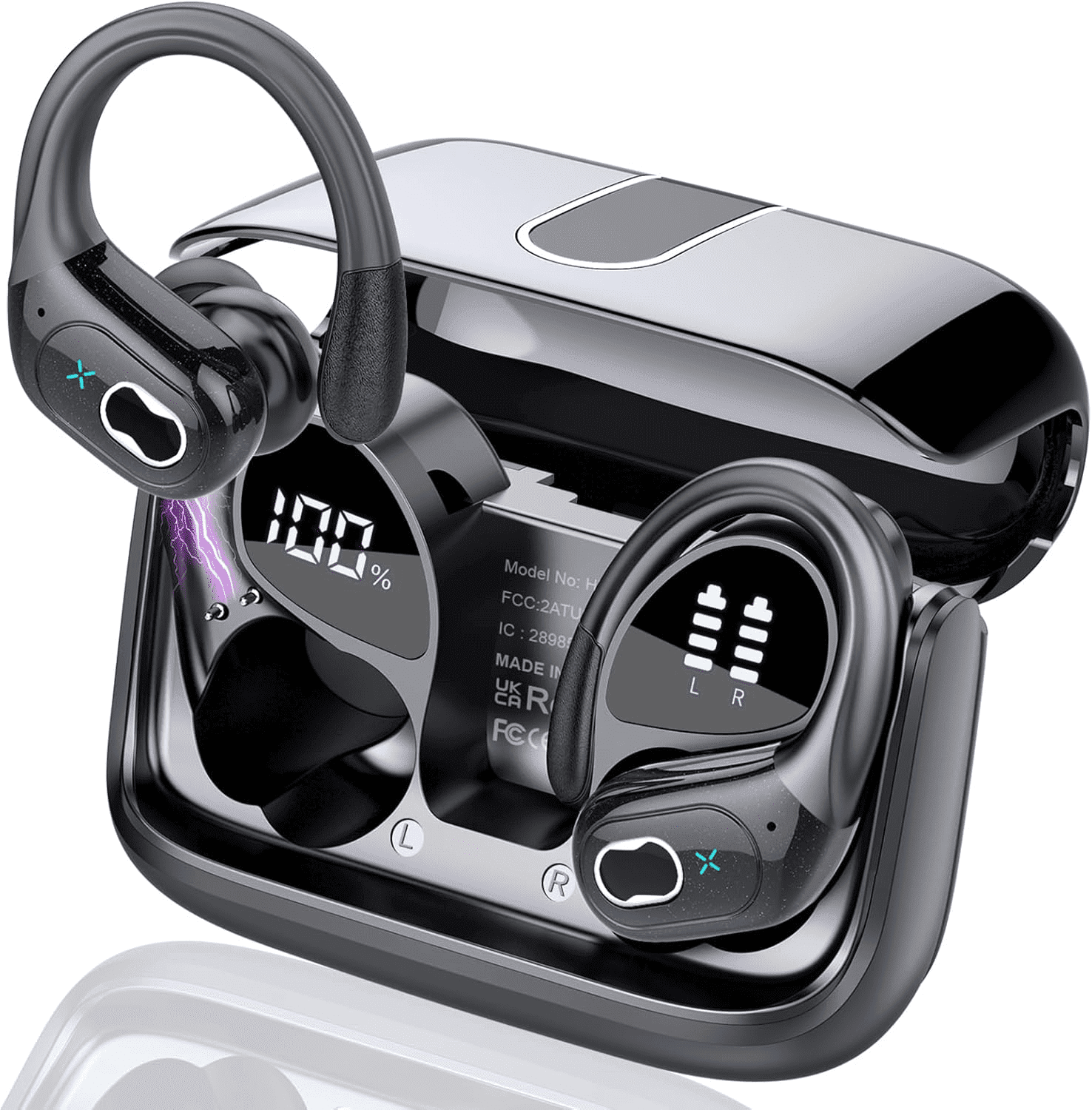 VEAT00L Headphones Wireless Earbuds Sport, Bluetooth 5.3 Over Ear Buds ...