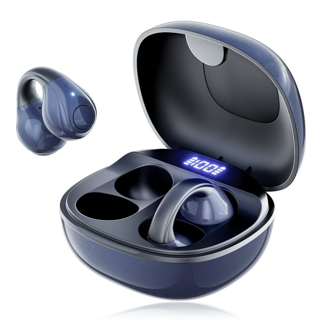 VEAT00L Open-Ear Headphones, Wireless Clip On Earbuds with Digital ...