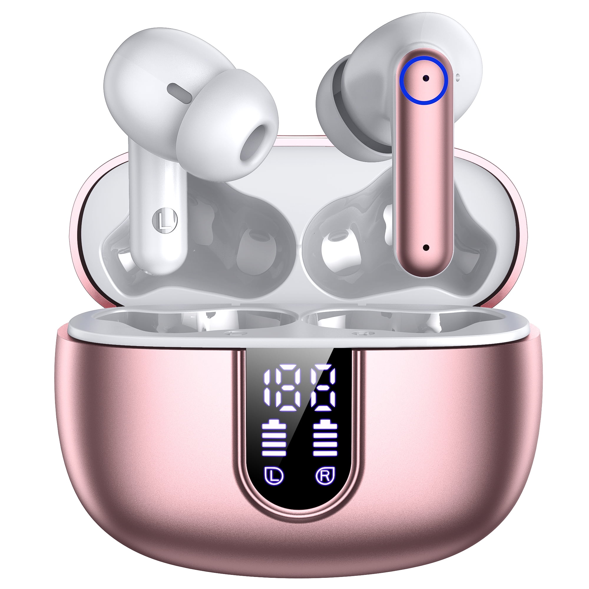 VEAT00L Bluetooth 5.0 Wireless Earbuds, IPX7 Waterproof with Mic, Deep ...
