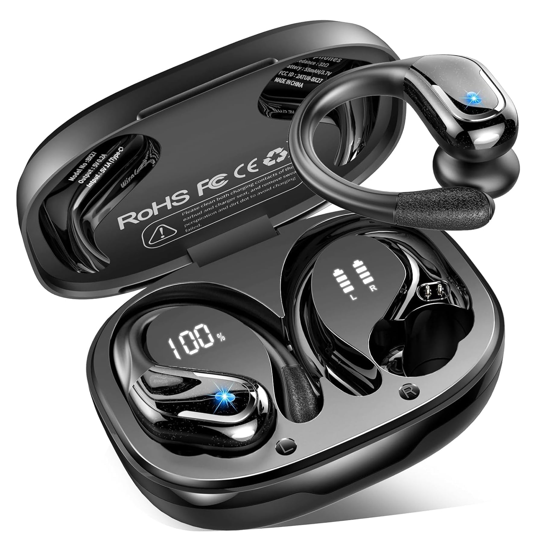 VEAT00L Wireless Earbud, 80Hrs Bluetooth 5.3 Headphones IP7 Waterproof ...