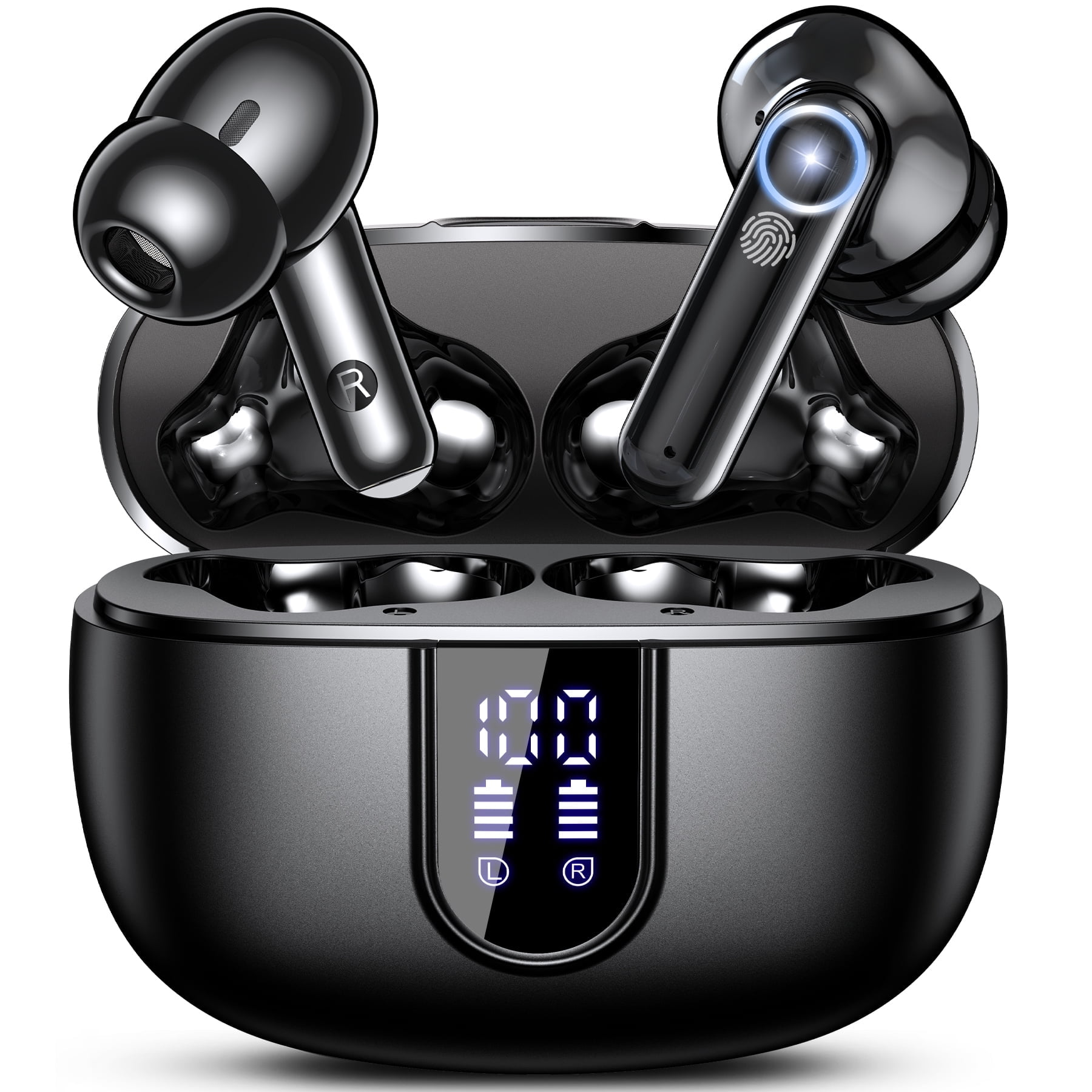 VEAT00L Wireless Earbuds Bluetooth 5.4 Headphones Deep Bass Hi-Fi ...