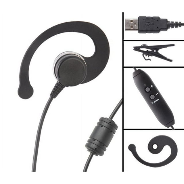 VEC Single Ear USB Headset with volume control - Walmart.com