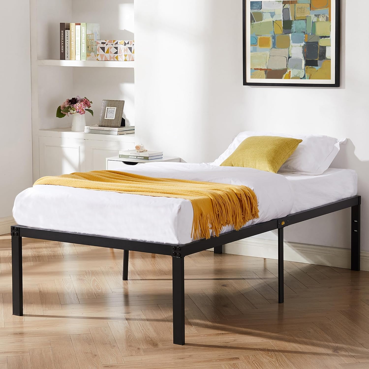 VECELO 14 Inch Metal Bed Frame, Tool Assembly/Quiet Noise Free/Box ...