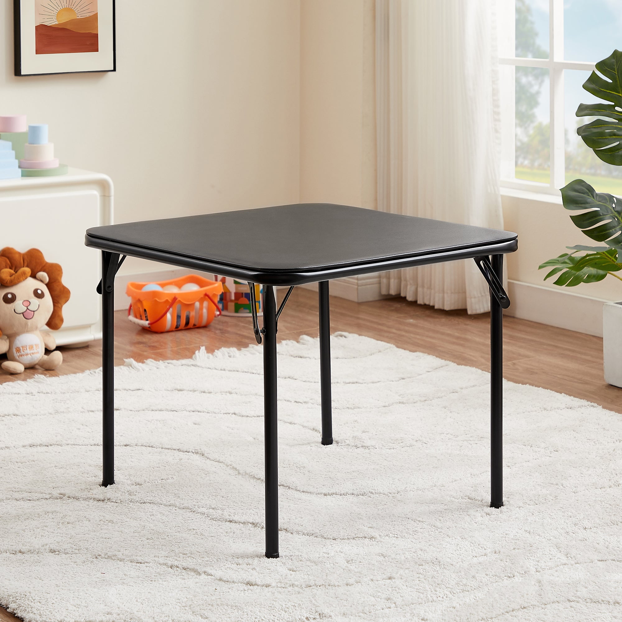 VECELO 23.8" Kids Folding Square Table, Portable Card and Game Activity ...