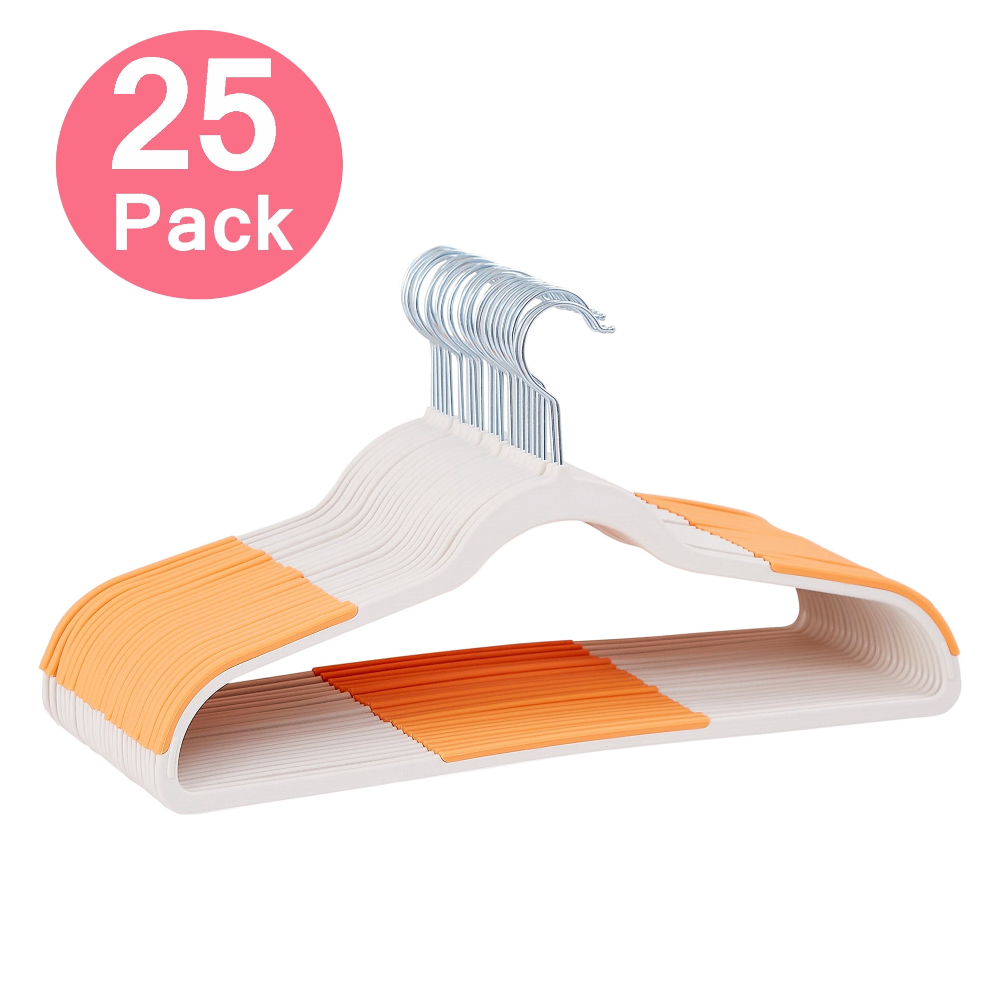 VECELO 25 Pack Heavy Duty Plastic Hangers, 360º Swivel Hook Coat ...