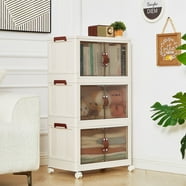 OKENTEN 4 Tier Clear Stackable Storage Bins Organizer with Wheels ...