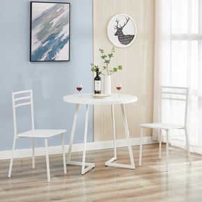Round Tables with Two Chairs for Home Dining and Small Spaces